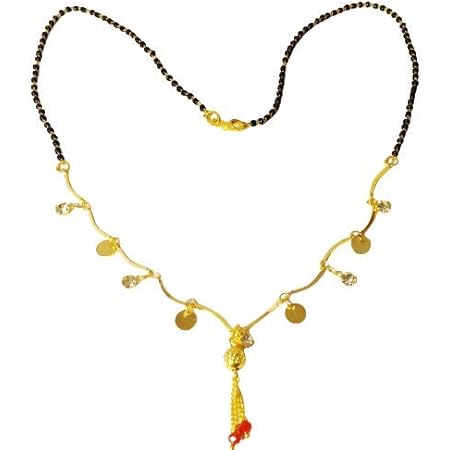 Buy P.A. Sparkling Gold Plated Wedding Jewellery/Mangalsutra/Tanmaniya ...