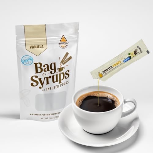 Amazon.com: Single Serving Sugar Free Vanilla Syrup Packets for Coffee ...