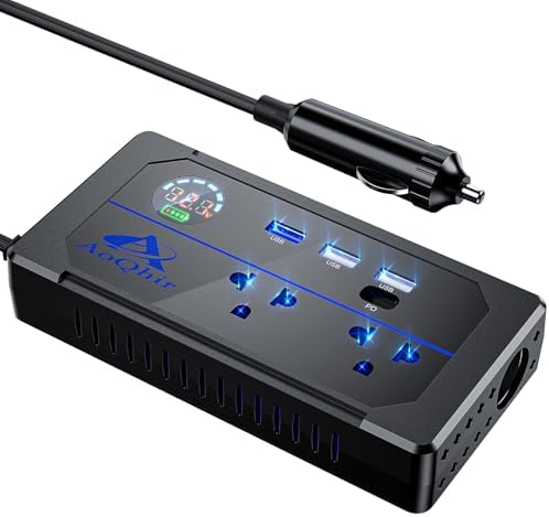 Amazon.co.jp: カーインバーター シガーソケット コンセント 200W DC12VをAC100Vに変換 USB 3ポート QC3.0USB急速充電 AC100V電源2口 TYP-C ...