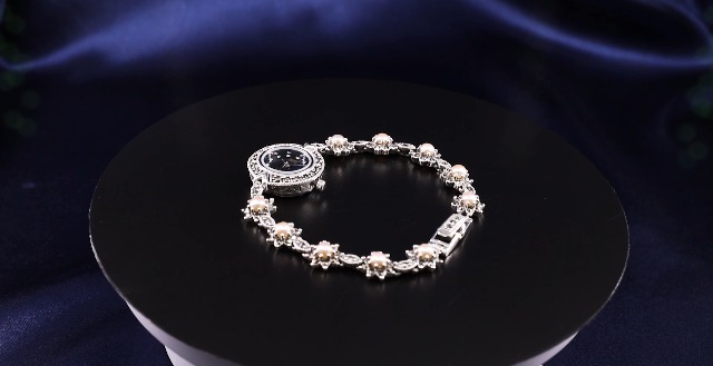 Watch Womens Sterling Silver Pave Shell Pearl Wrist Watches on Amazon Live