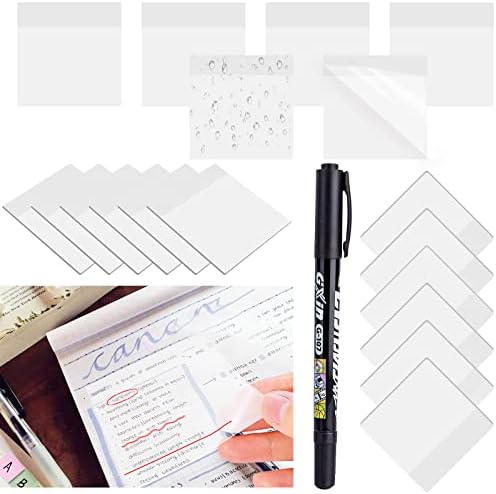 Amazon.com : Premium Transparent Sticky Notes with a 4-Color Ballpoint ...