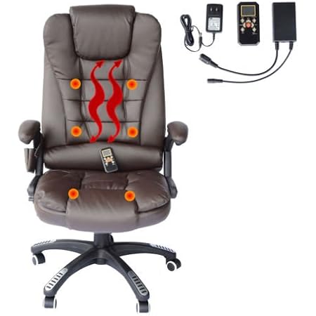 Amazon.com: HOMCOM High Back Executive Massage Office Chair with 6 ...