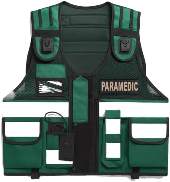 Professional Paramedic High-Visibility Tactical Vest, Green and Black ...