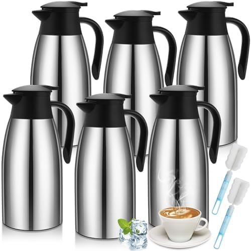 Amazon.com: 6 Pcs Coffee Carafes for Keeping Hot 68 oz Insulated Stainless Steel Thermal Coffee ...