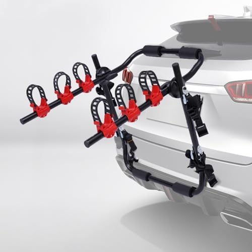 Amazon.com: 3 Bike Hitch Mount Rack Car Trunk Bicycle Rack Carrier ...