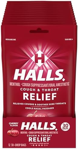 Amazon.com : HALLS Relief Mentho-Lyptus Cough Drops, 12 Packs of 30 ...