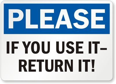 SmartSign “Please - If You Use It, Return It” Housekeeping Label | 5" x ...