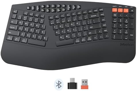 Amazon.com: MEETION Ergonomic Keyboard, Wireless Split Keyboard Natural Typing Full Size with ...