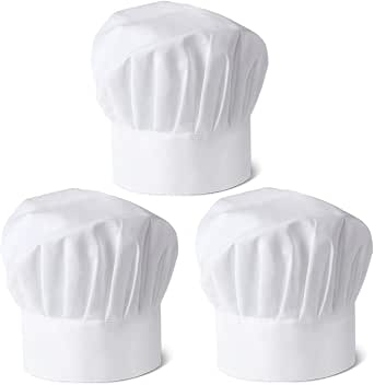 Amazon.com: Yeios 3PCS Chef Hat Adjustable Cotton Bakery Hat for ...