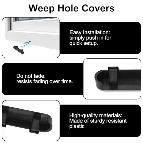 LICQIC 20 Pcs Weep Vent Cover, Window Drain Caps, Weep Hole Drainage ...
