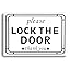Please Lock The Door Sign, Black and White Acrylic Door Reminder, 6x4 ...