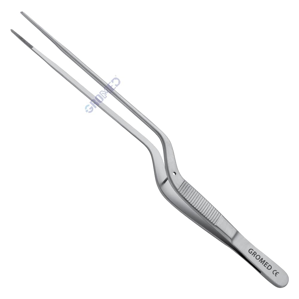 Gromed Tissue Dissecting Bayonet Forceps - Stainless Steel (Teeth 1x2 ...