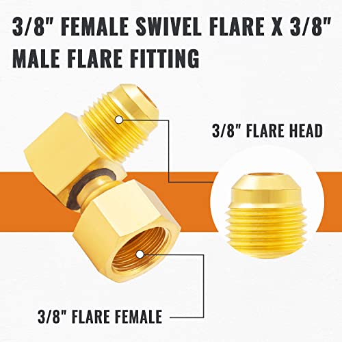 Snapklik.com : SUNGATOR 90 Elbow Flare Fitting, 3/8 Female Swivel Flare ...