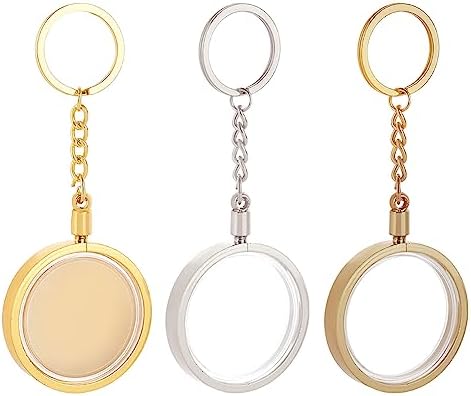 FINGERINSPIRE 3PCS Acrylic Coin Keychain 1.6 inch Golden Bronze ...