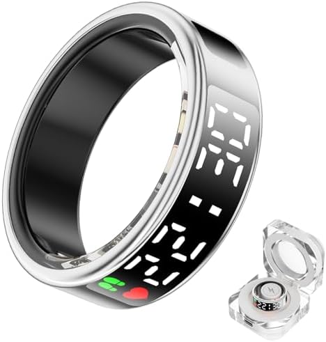 Amazon.com: Smart Ring With Screen+Touch Sleep&Fitness Tracking ...
