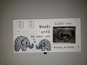 Amazon.com: Baby Sonogram Picture Frame w/ Baby Countdown Weeks ...