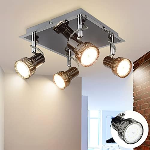 DLLT Modern 3-Light Multi-Directional Ceiling Fixture, Adjustable Round ...