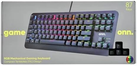 onn. RGB Mechanical Gaming Keyboard 87 Keys, Compact TENKEYLESS (TKL ...