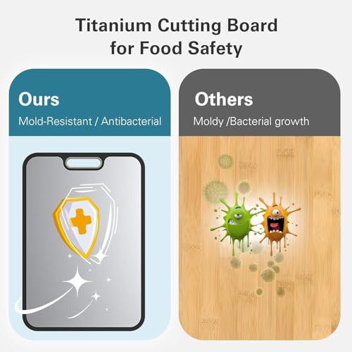 Titanium Cutting Board, Double-Sided Titanium & Straw Plastic Cutting ...
