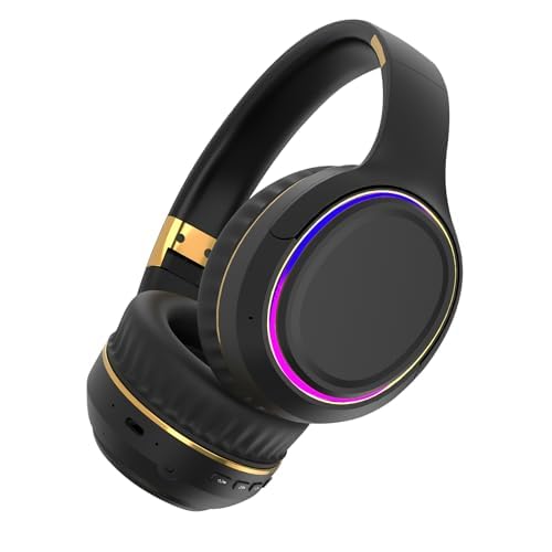 Amazon.com: YPENSLZX Bluetooth Headphones with RGB Lights, Foldable ...