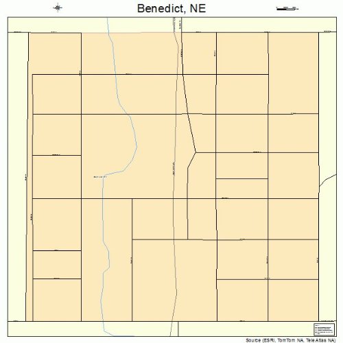 Large Street & Road Map of Benedict, Nebraska NE - Printed poster size ...