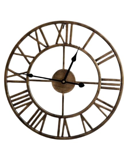 Amazon.com: Modern Bronze Roman Numeral Clock – Rustic Large Wall Clock ...