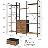 Amazon.com: YAOHUOO Triple Bookshelf with 3 Fabric Drawers, 4 Tier Wide ...