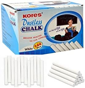 Skin friendly WHITE Chalks, 288 pcs, Smooth & Clean Writing Dustless ...