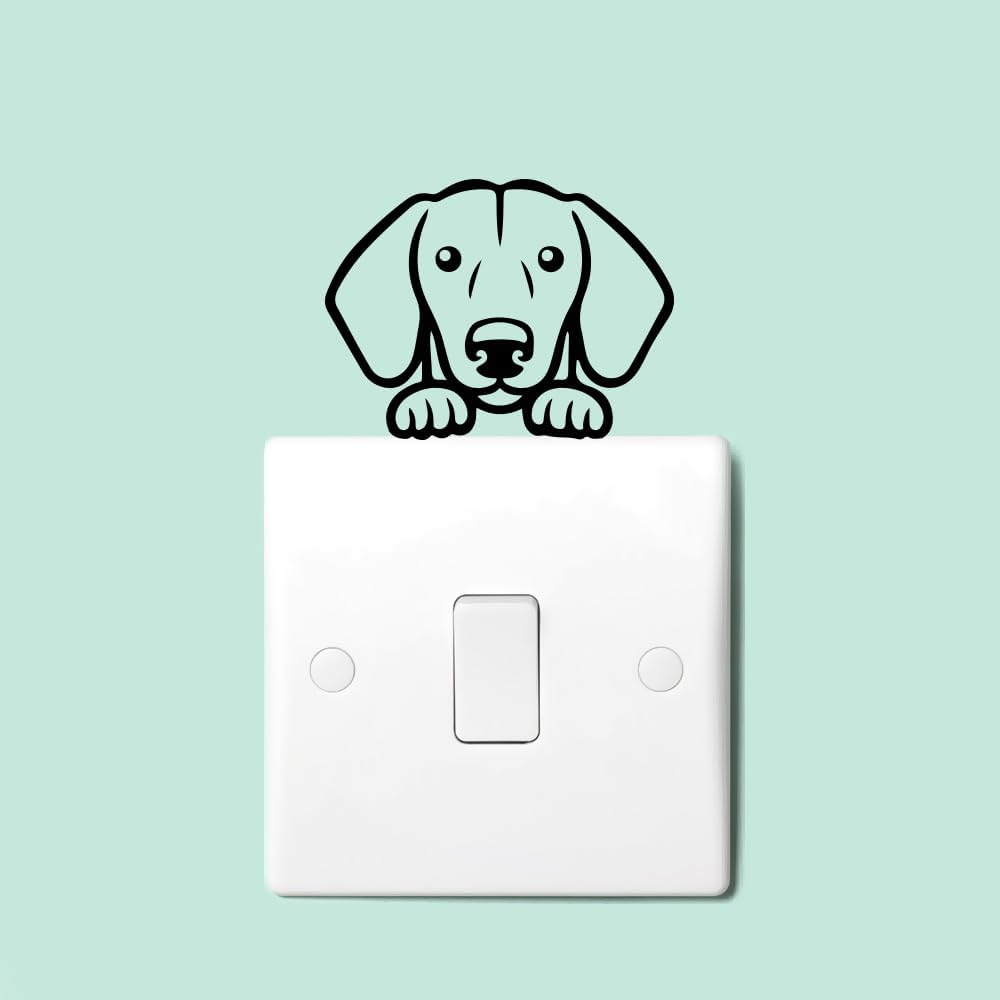 2X Cute Dachshund Dog Puppy Light Switch Sticker Decal, Home Decor ...