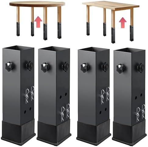 Amazon.com: VeloZap Table Leg Extenders Square, Metal Folding Table ...