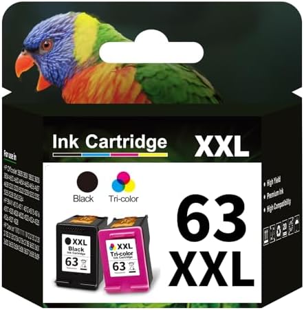 Amazon.com: 63XL Black/Tri-Color Ink (2-Pack) Replacement for HP Ink 63 ...