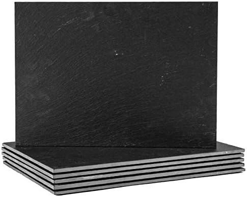 Argon Tableware Set of Square Natural Slate Placemats & Coasters - 6 ...