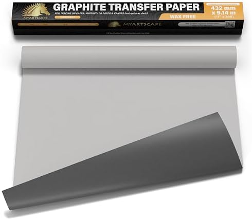 Amazon.com: MyArtscape Graphite Transfer Paper Roll, Wax-Free, 17" x ...