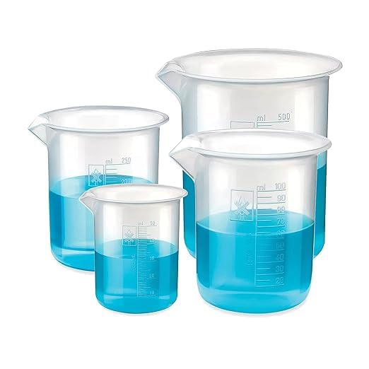 VVS Polypropylene Plastic Beaker 50ml, 100ml, 250ml 500ml with ...