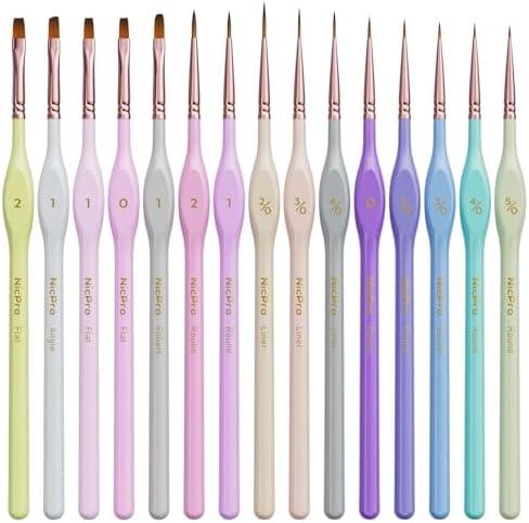 Amazon.com: Nicpro 10PCS Micro Fine Detail Paint Brush Set, Macaron ...