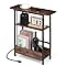 Amazon.com: Narrow Side Table with Charging Station, 3-Tier Slim End ...