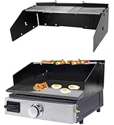 Amazon.com : Petrirufun Adjustable Wind Screen and Griddle Warming Rack ...