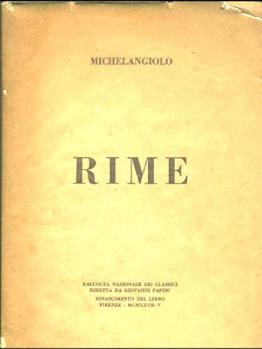 Amazon.com: Rime: Michelangiolo. Michelangelo di Lodovico Buonarroti ...