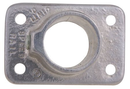 Rectangular Base Flange, for 1 1/2" Pipe (1.900" O.D.), Alum./Mag ...