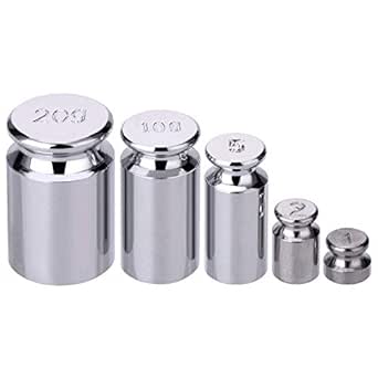 5PCS Gram Calibration Weight 1g 2g 5g 10g 20g Chrome Plating Calibration Gram Scale Weight Set ...