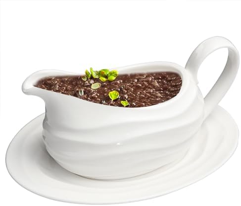 Amazon.com | Porcelain Gravy Boat,16oz Gravy Bowl Garvy Boat with ...