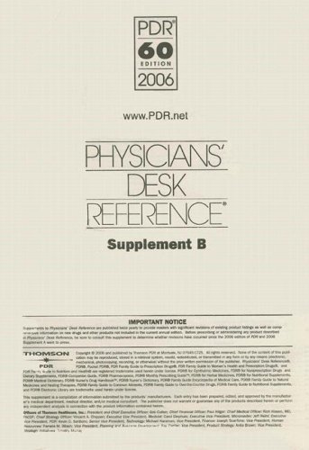 Physicians Desk Reference 2006 Supplement B (Physicians' Desk Reference ...