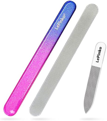 Amazon.com : Diamond Nail File with Crystal Nail Shiner Set, Stainless ...