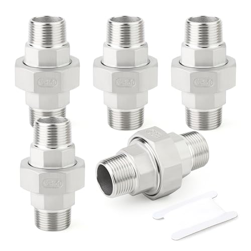 Snapklik.com : 5PCS 304 Stainless Steel Union1/4 NPT Male X 1/4 NPT ...