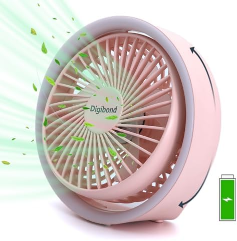 Amazon.com: Digibond Pink Desk Fan, Small Quiet with Ambient Light/Hook ...