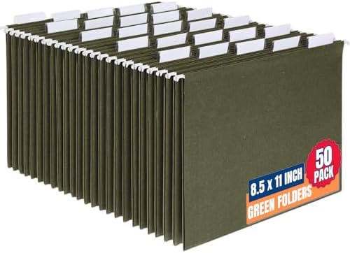 Amazon.com : 1InTheOffice Green Hanging File Folders Letter Size ...