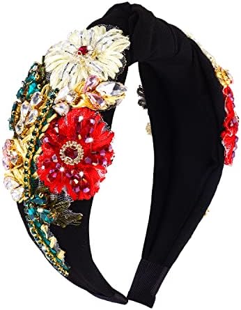 Amazon.com : Yusier Rhinestone Crystal Wide Headbands for Women Knot ...