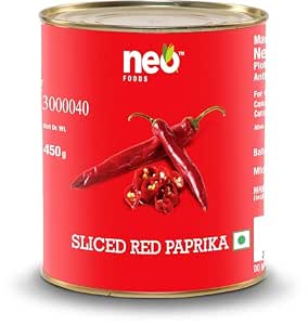 Neo Sliced Red Paprika 820g Tin I Ready-to-Eat Fibre-Rich Topping for ...