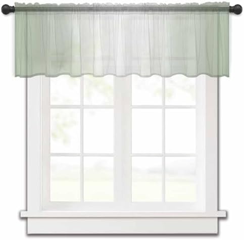 Amazon.com: Pinroote Sage Green Ombre Sheer Valances for Windows ...