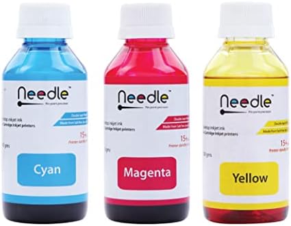 Needle 3x100gms (CMY Combo) Cartridge Inkjet Ink Refill Compatible with ...